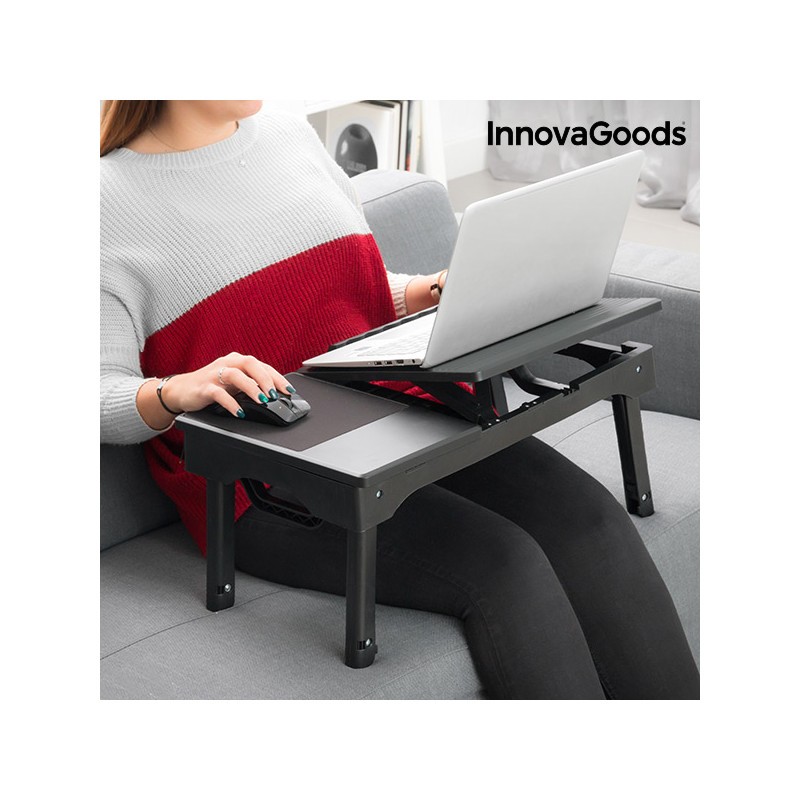 InnovaGoods Folding Portable Laptop Table with LED
